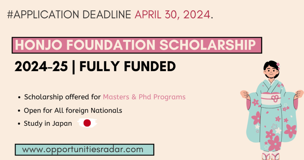 Honjo Foundation Scholarship 2024-25 | Fully Funded