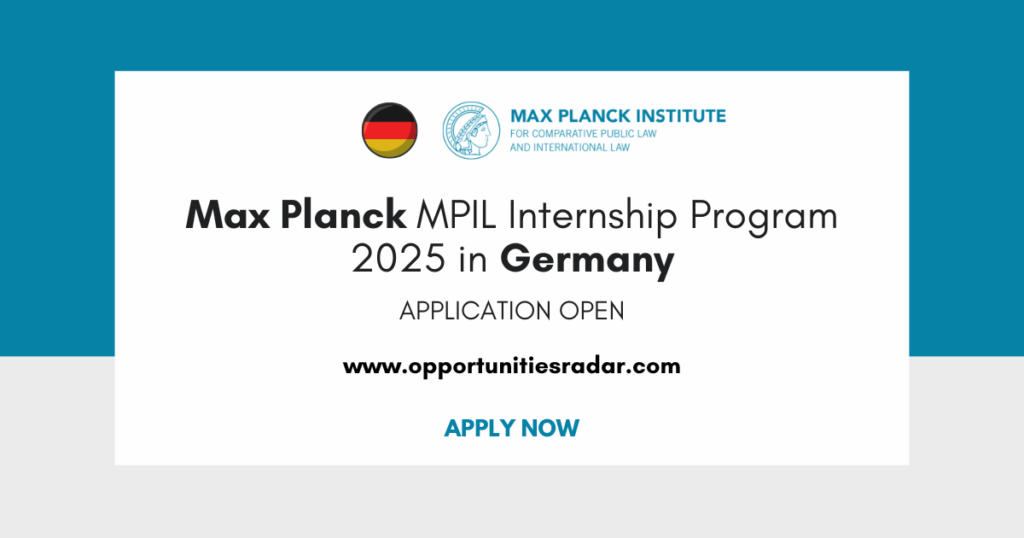 Max Planck MPIL Law Internship 2025-26 in Germany