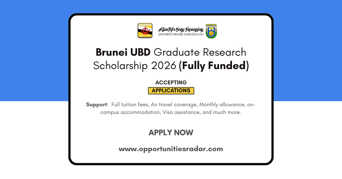 Brunei UBD Graduate Research Scholarship 2026 (Fully Funded)