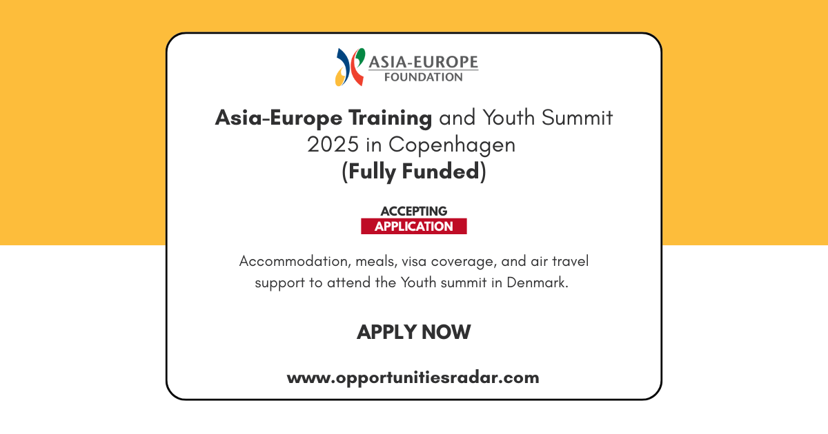 Asia-Europe Training and Youth Summit 2025 in Copenhagen (Fully Funded)