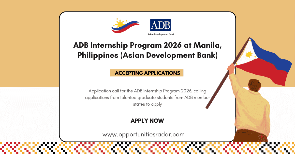 ADB Internship Program 2026 at Manila, Philippines (Asian Development Bank)