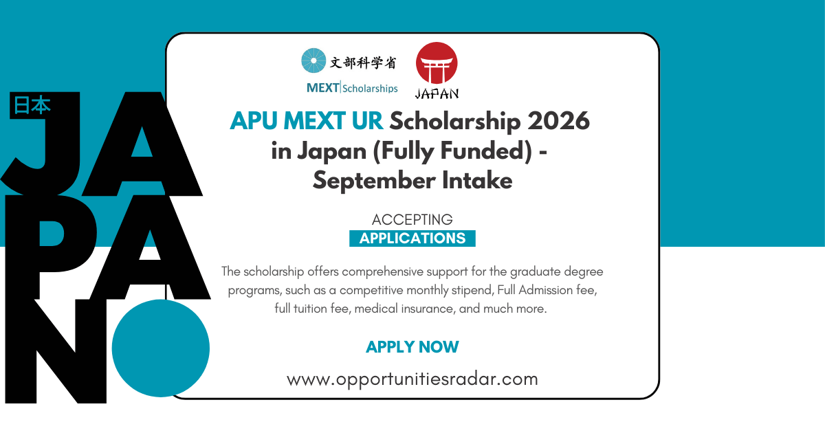 MEXT APU Scholarship 2026 in Japan (University Track) - Fully Funded
