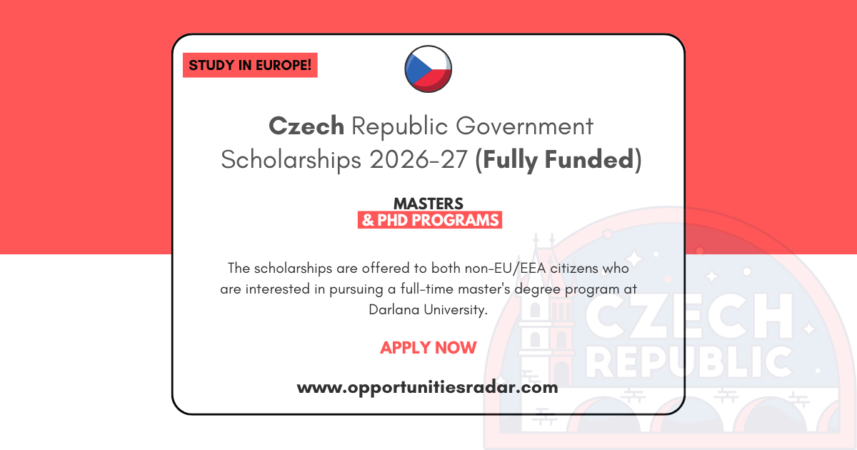 Czech Republic Government Scholarships 2026-27 (Fully Funded)