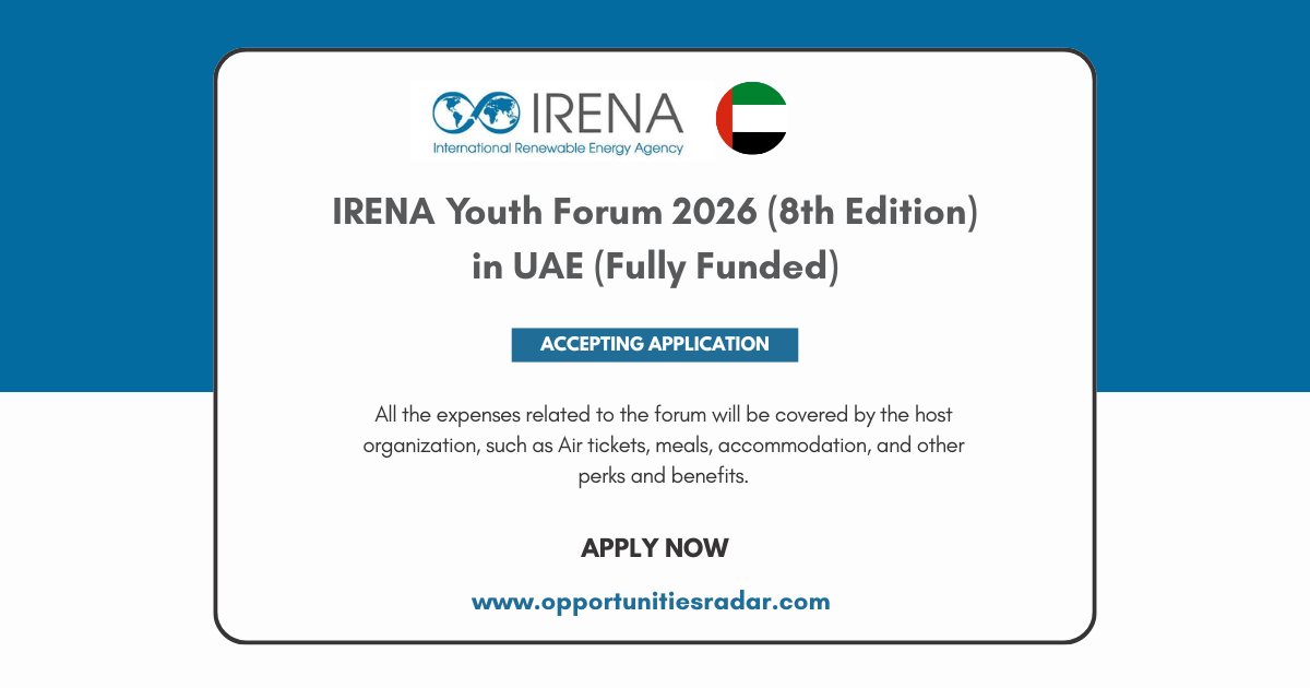 IRENA Youth Forum 2026 (8th Edition) in UAE (Fully Funded)