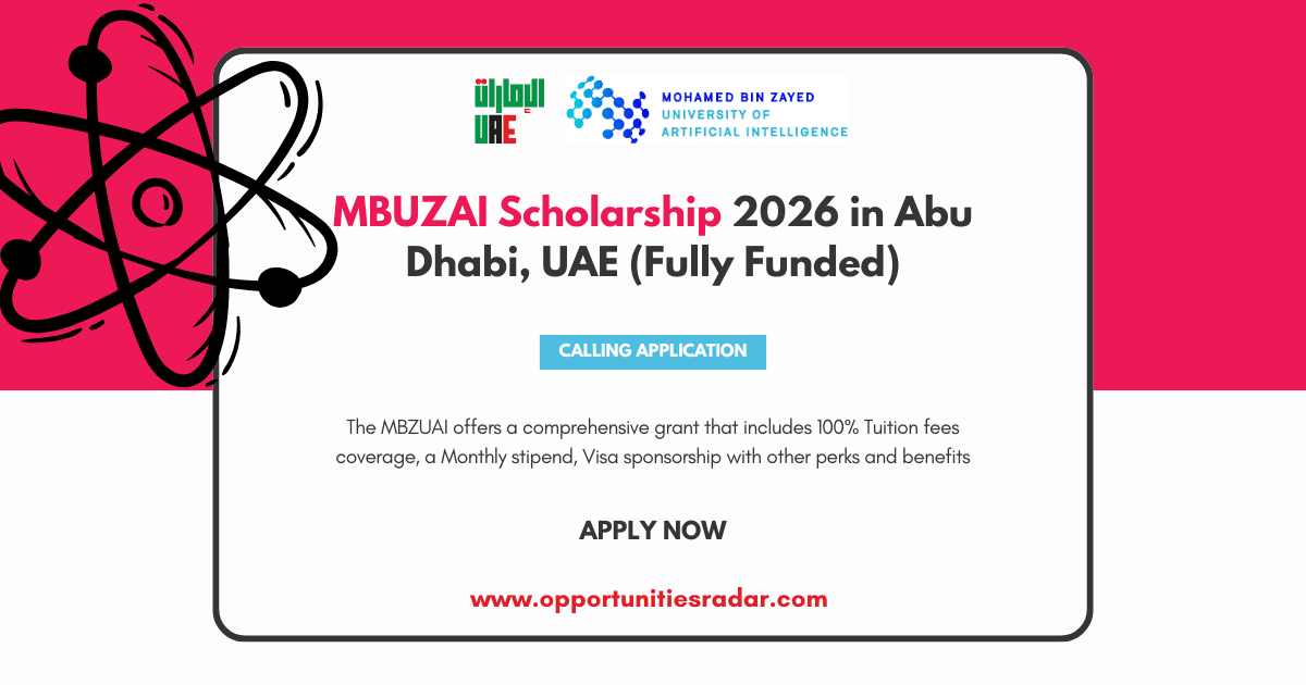 MBUZAI Scholarship 2026 in Abu Dhabi, UAE (Fully Funded)