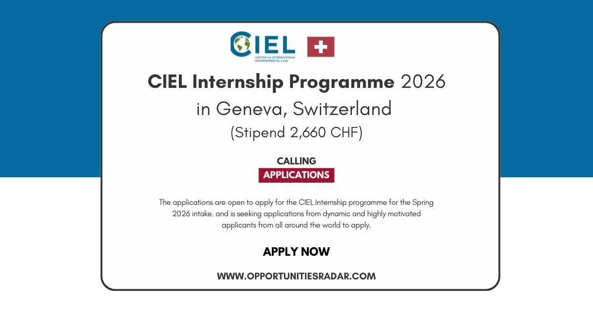 CIEL Internship Programme 2026 in Geneva, Switzerland (Stipend 2,660 CHF)