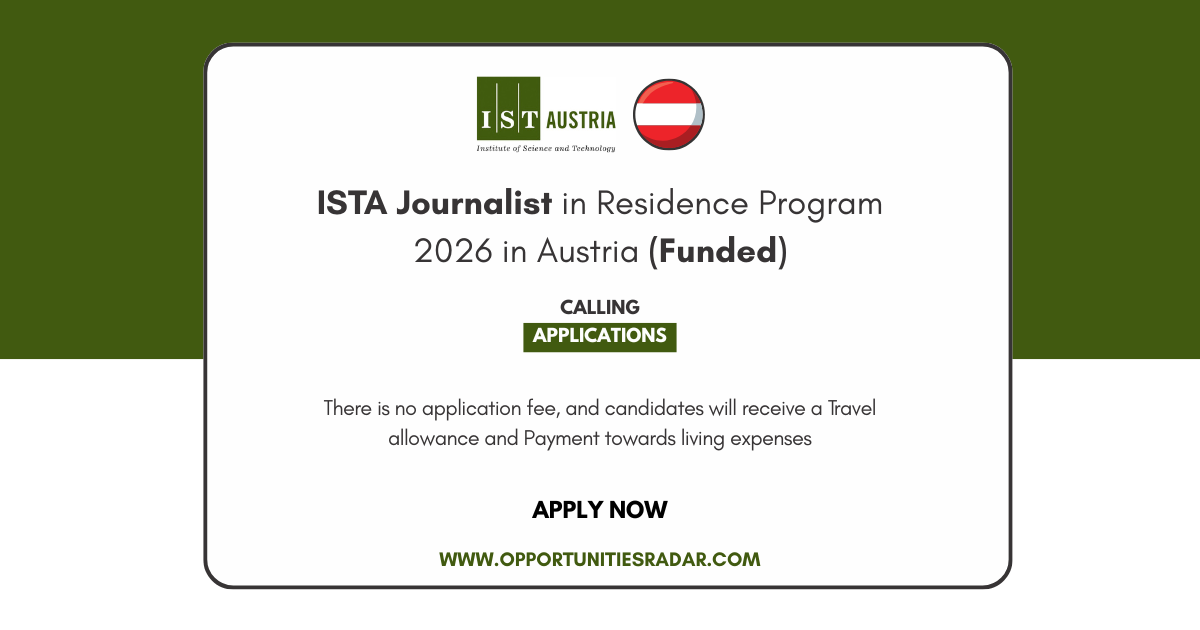 ISTA Journalist in Residence Program 2026 in Austria (Funded)