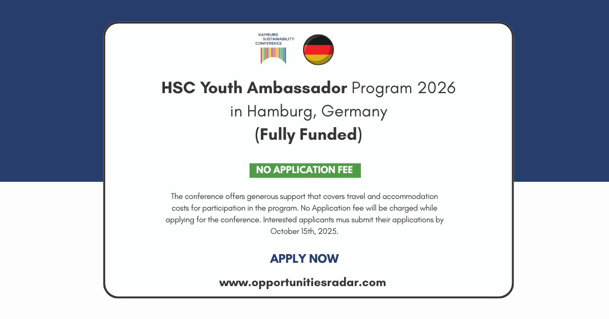HSC Youth Ambassador Program 2026 in Hamburg, Germany (Fully Funded)