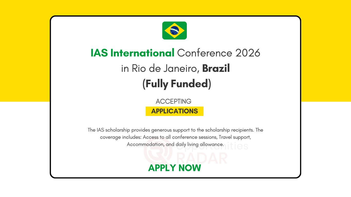 26th IAS International AIDS Conference 2026 in Brazil (Fully Funded)