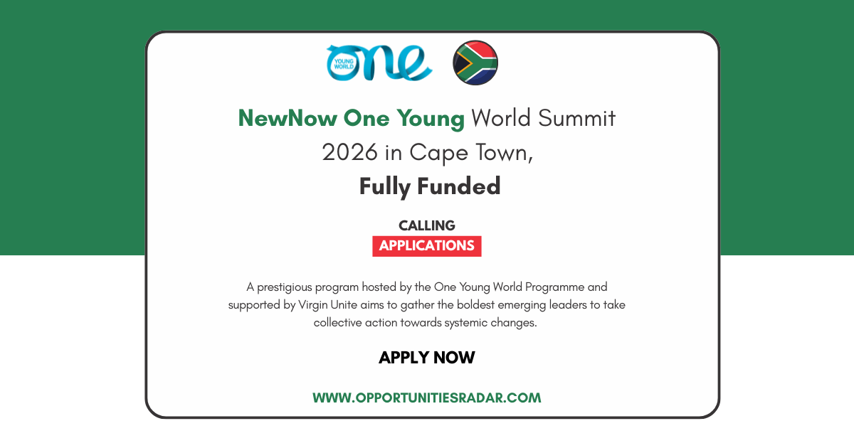 NewNow One Young World Summit 2026 in Cape Town, Fully Funded
