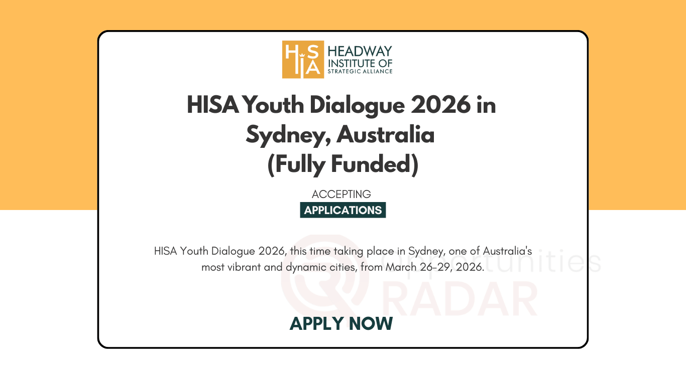 HISA Youth Dialogue 2026 in Sydney, Australia (Fully Funded)
