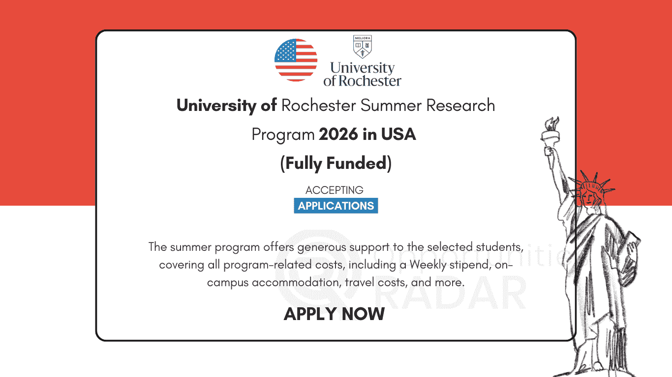 University of Rochester Summer Research Program 2026 in USA (Fully Funded)