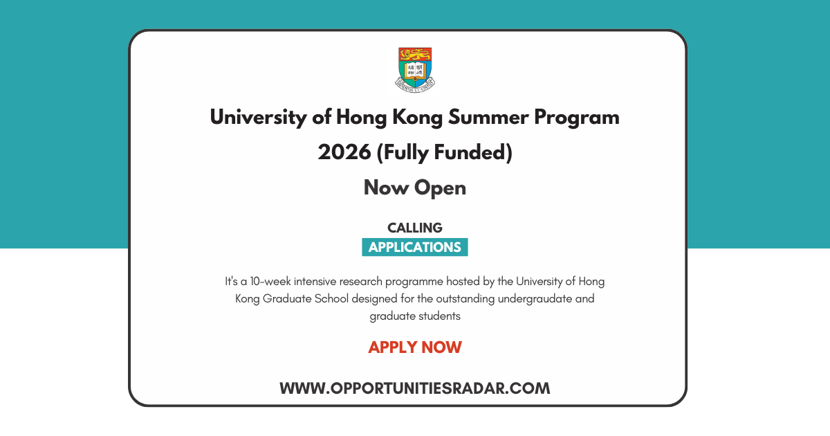 University of Hong Kong Summer Program 2026 (Fully Funded)
