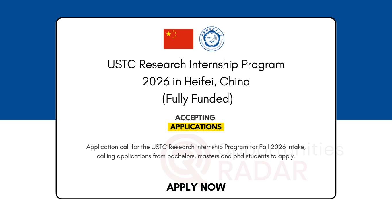 USTC Research Internship Program 2026 in China (Fully Funded)