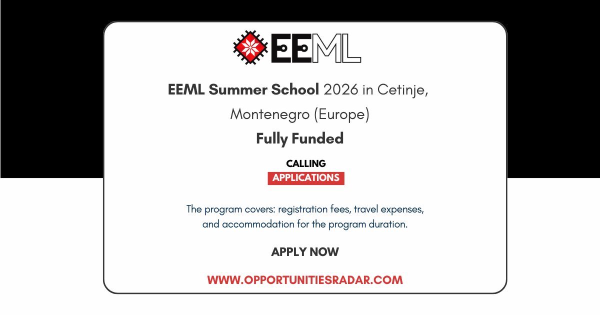 EEML Summer School 2026 in Europe - Fully Funded