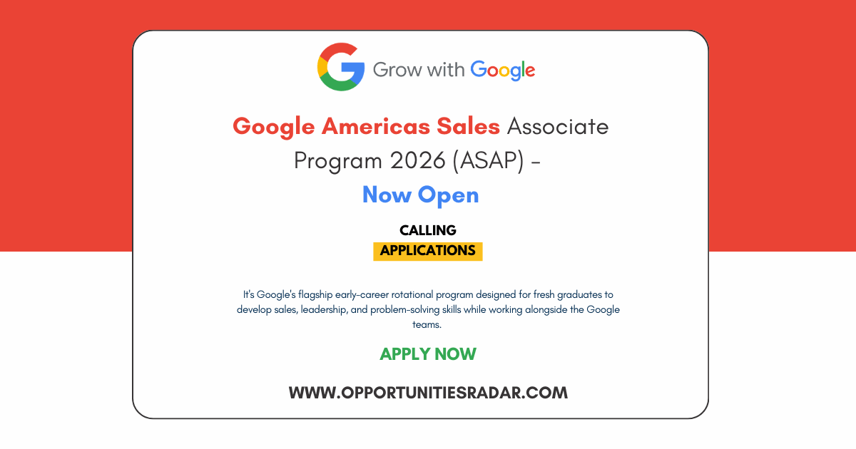 Google Americas Sales Associate Program 2026 (ASAP) - Now Open