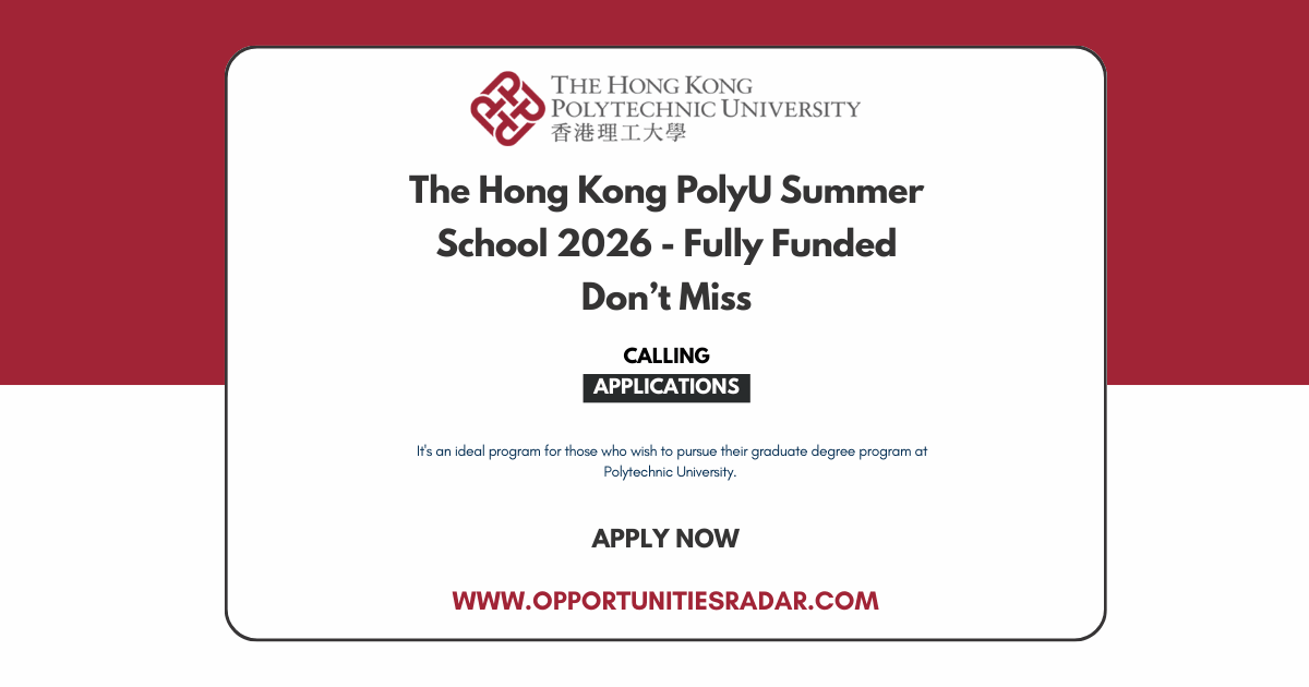 Hong Kong PolyU Summer School 2026 - Fully Funded