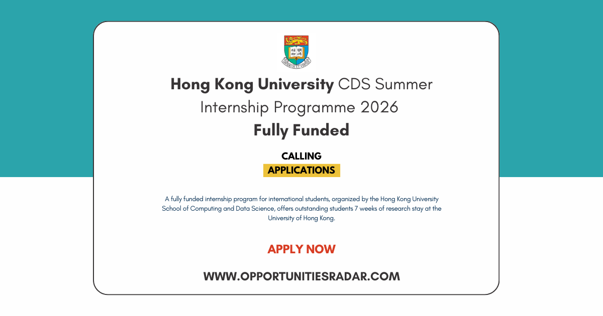 Hong Kong University CDS Internship 2026 | Fully Funded