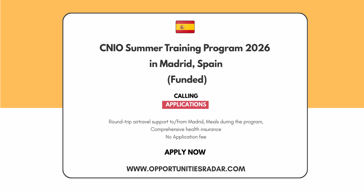 CNIO Summer Training Program 2026 in Madrid, Spain (Funded)