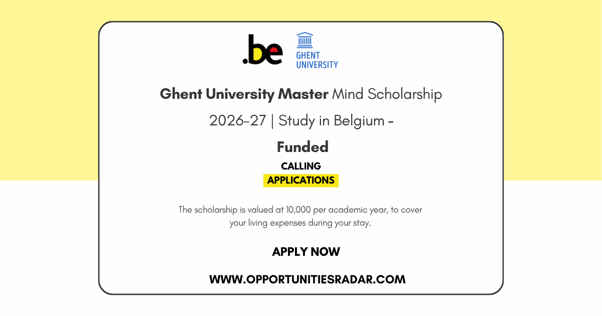 Ghent University Master Mind Scholarship 2026-27 | Study in Belgium ...
