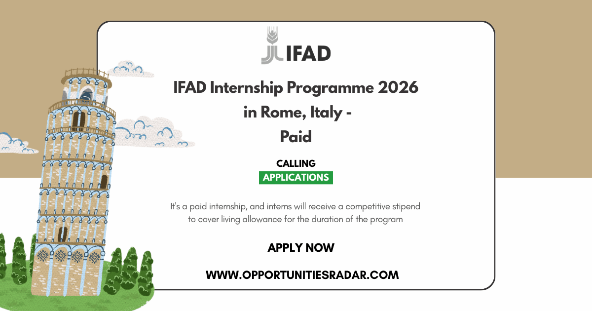 IFAD Internship Programme 2026 in Rome, Italy - Paid
