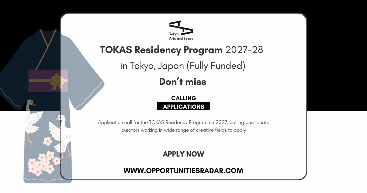 TOKAS Residency Programme 2027-28 in Tokyo, Japan (Fully Funded)