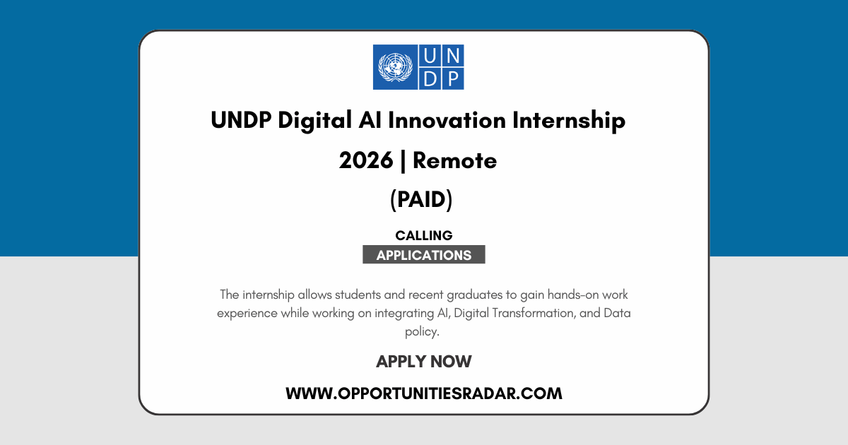 UNDP Digital AI Innovation Internship 2026 | Remote (PAID)