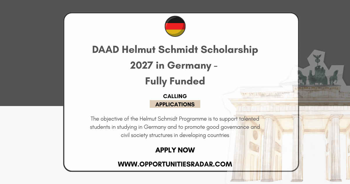 DAAD Helmut Schmidt Scholarship 2027 in Germany - Fully Funded