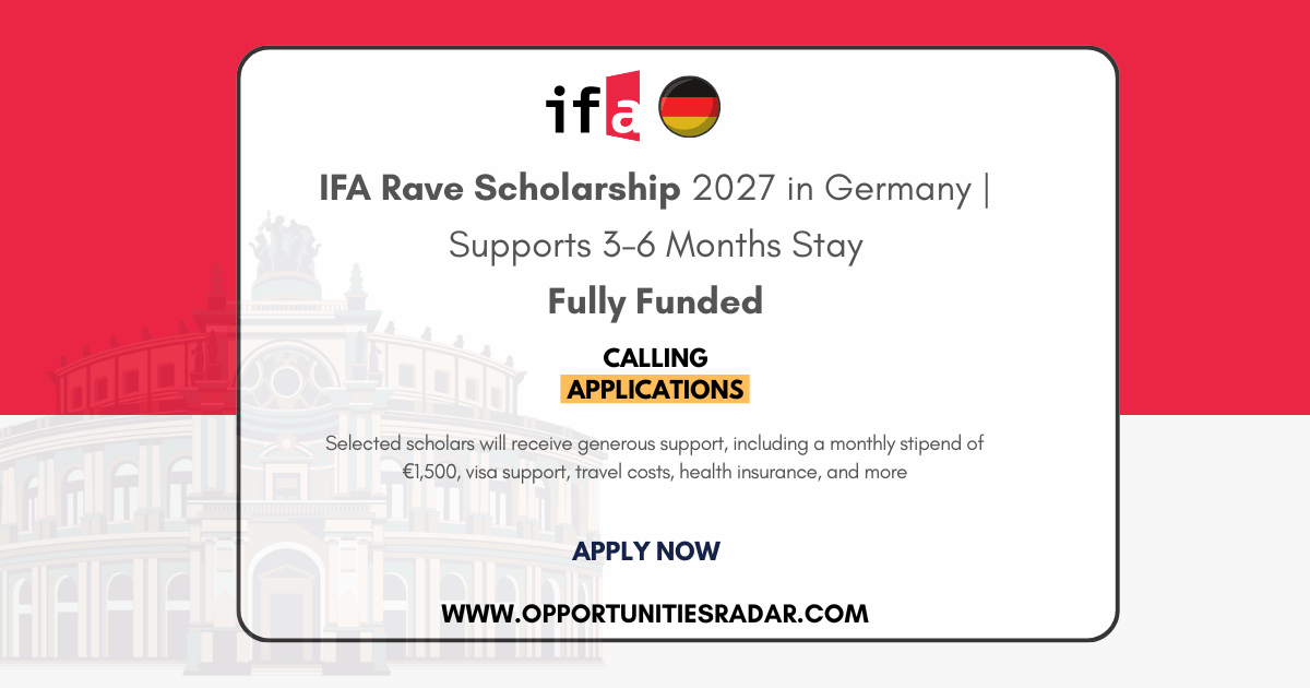 IFA Rave Scholarship 2027 in Germany | Supports 3-6 Months Stay